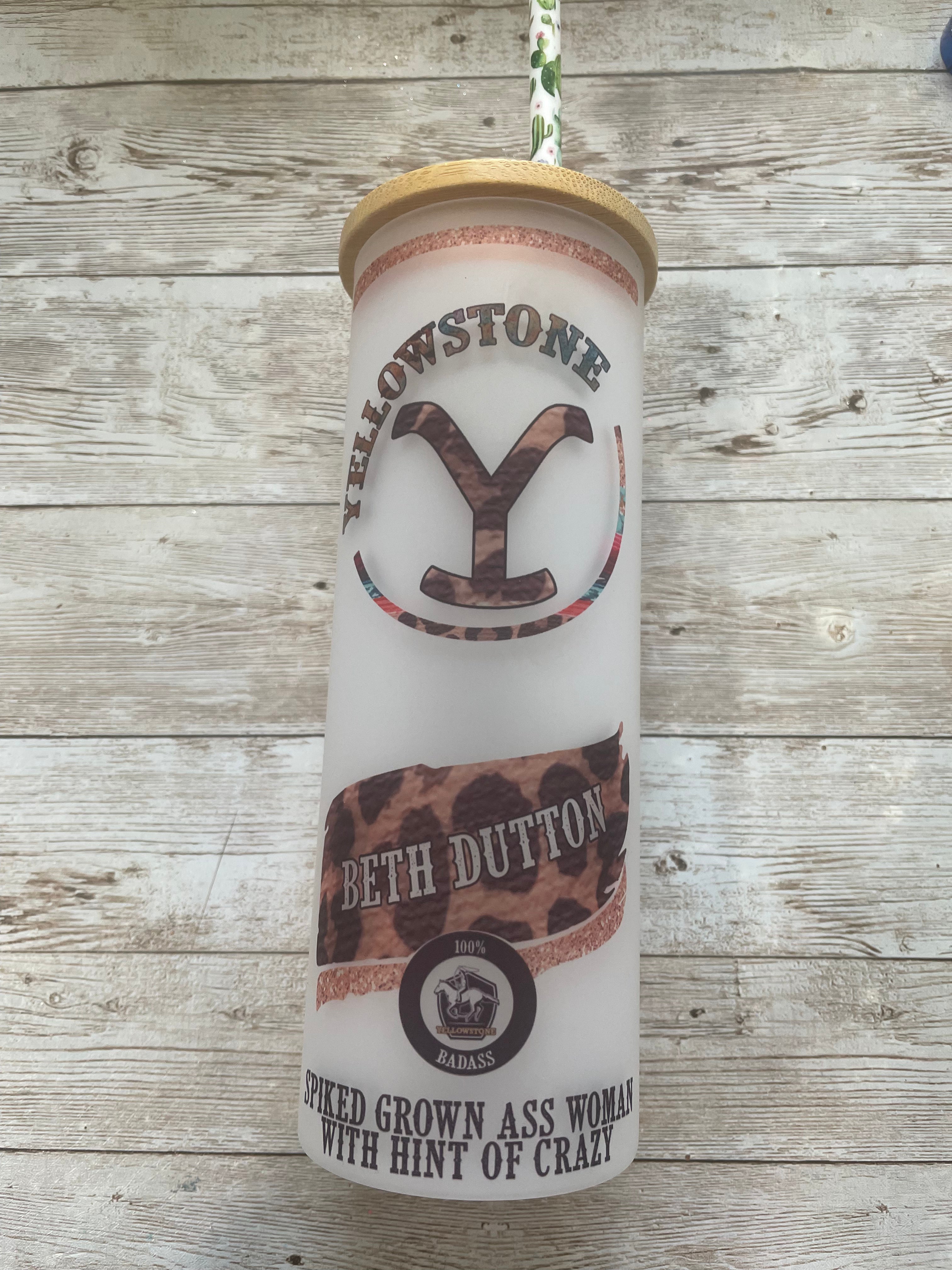 Yellowstone 17oz glass cup – Country Creation Boutique